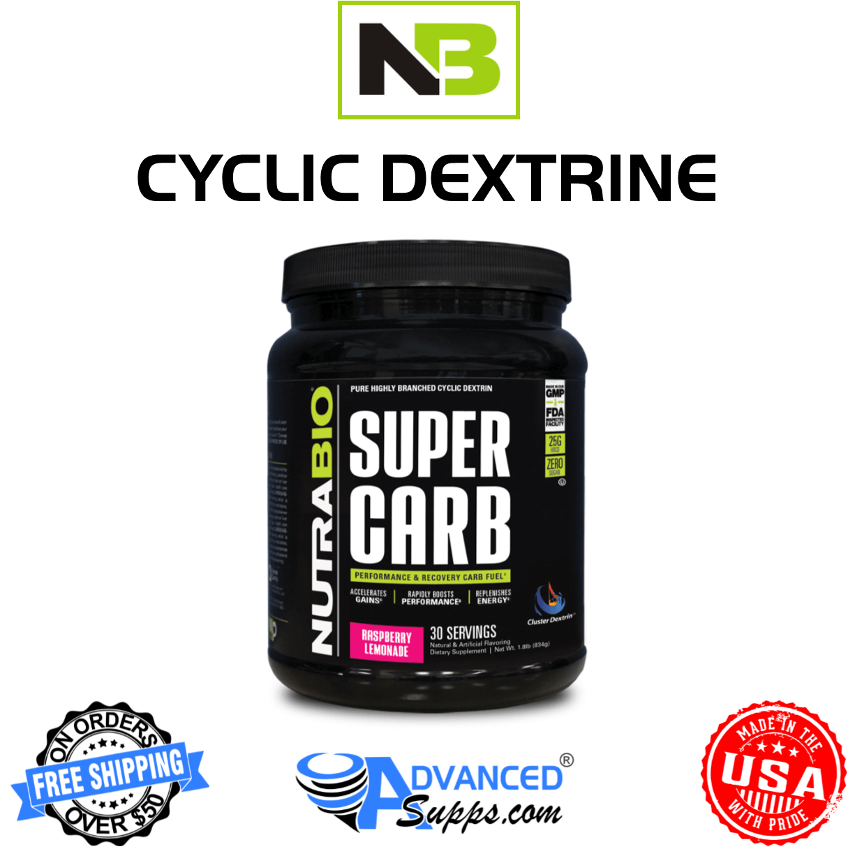 SuperCarb, 30 Servings: Highly Branched Cyclic Dextrin - AdvancedSupps.com